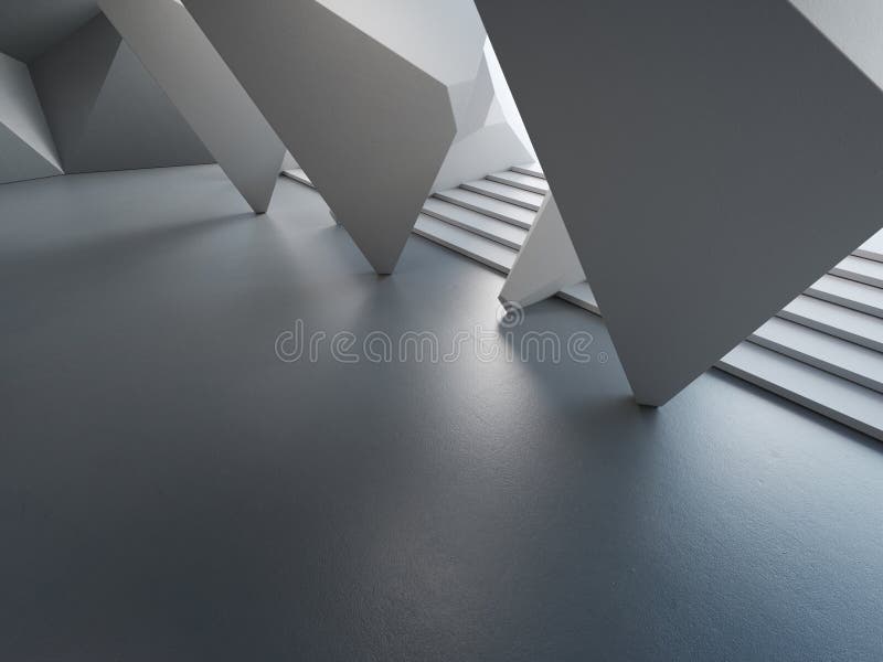 Geometric Shapes Structure on Gray Concrete Floor. Stock Illustration ...