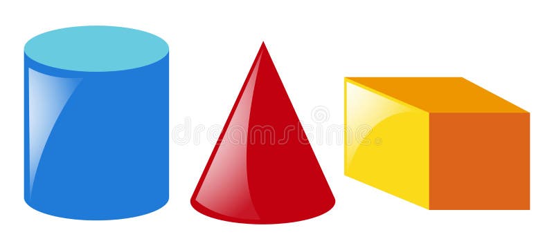 Geometric Shapes in Three Colors Stock Vector - Illustration of cuboid ...