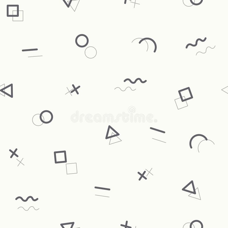 Geometric Pattern Seamless Icon with Circle, Square, Triangle, Curve ...
