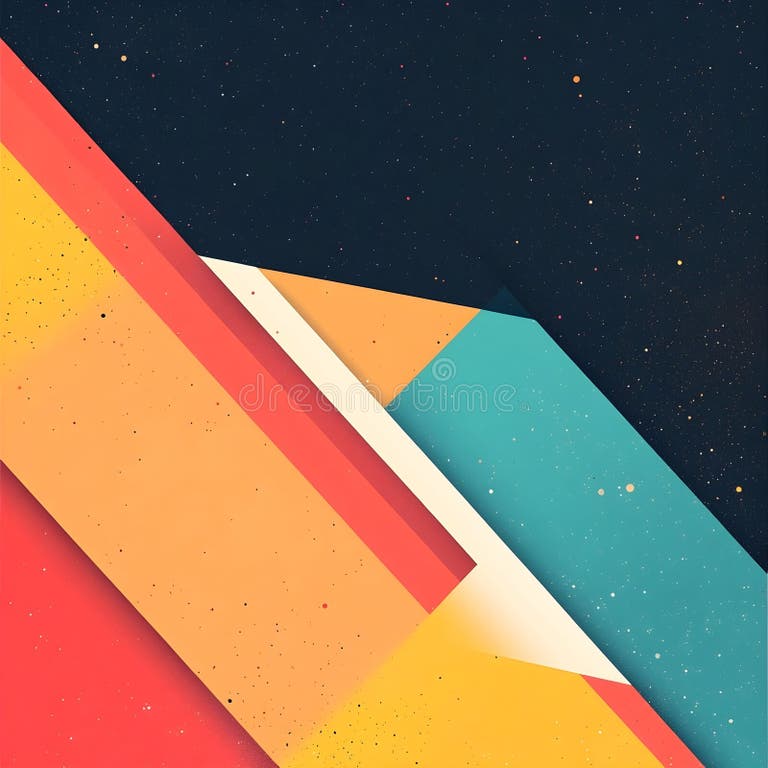 Geometric Shapes in Various Colors and Sizes are Forming a Dynamic and ...