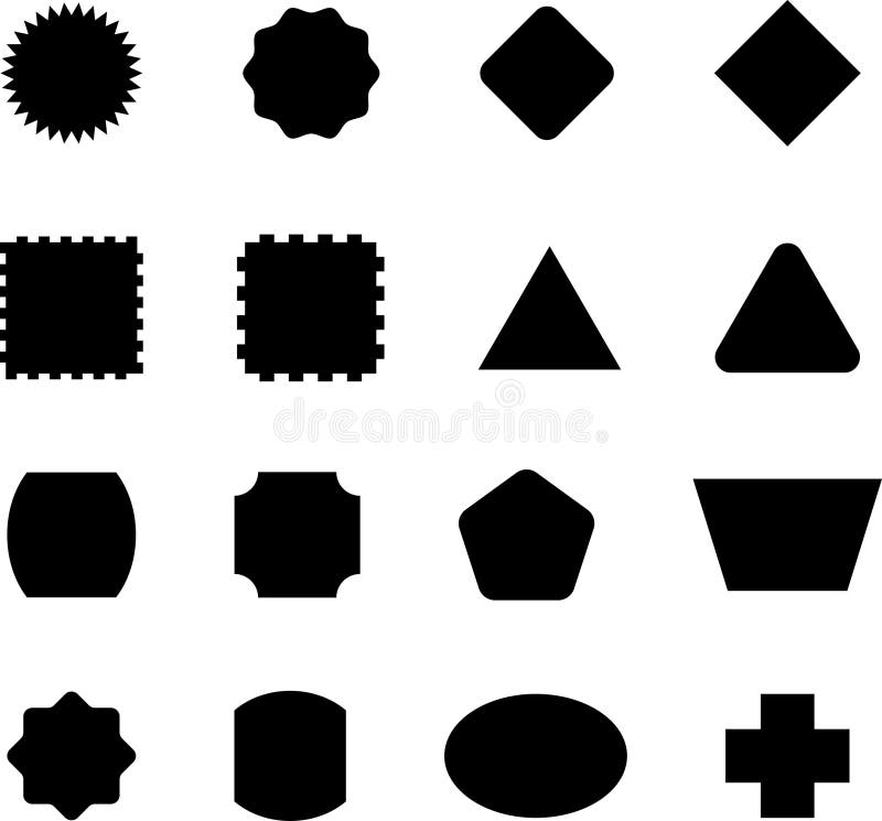 Geometric Shapes Vector. Set of Geometric Rounded Kid Toys Shapes ...