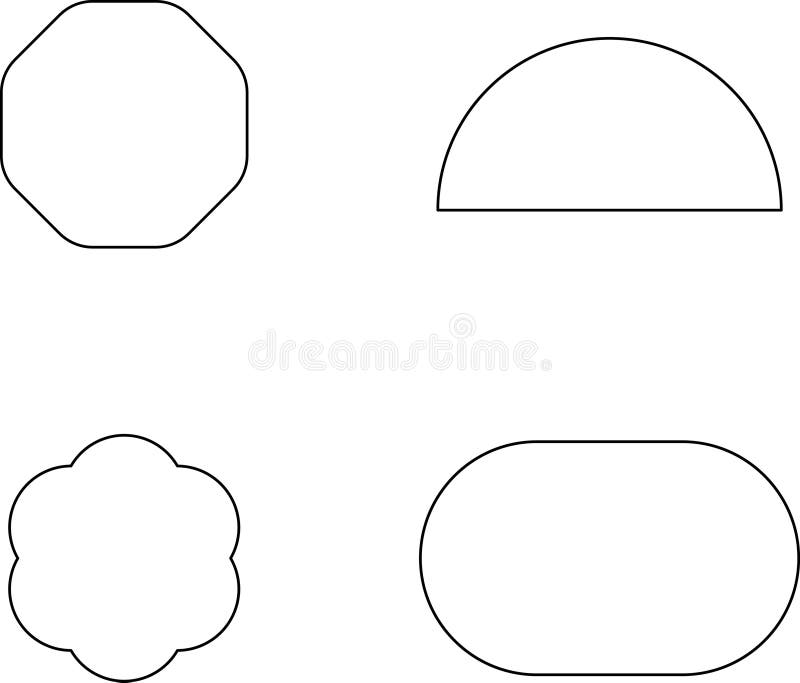 Geometric Shapes Vector. Set of Geometric Rounded Kid Toys Shapes ...