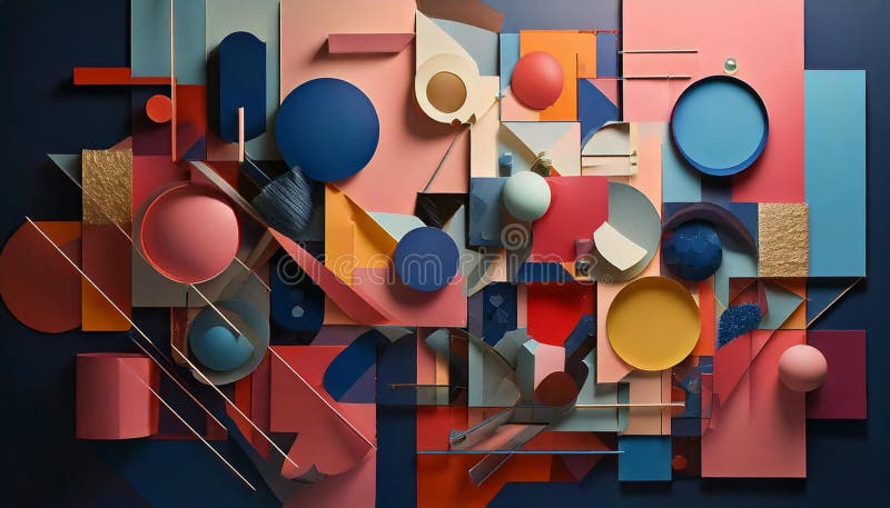 Abstract Geometric Composition Creating Colorful and Dynamic Visual Art ...