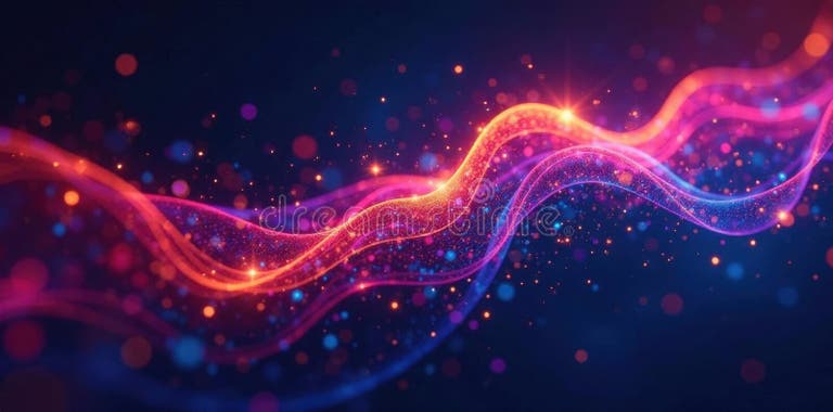 Geometric Shapes and Vibrant Colors Representing Data Flow and Transfer ...