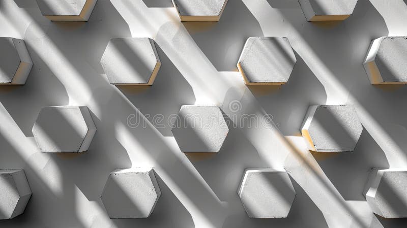 Geometric Shapes on a Wall with Shadows, Highlighting the Interplay of ...