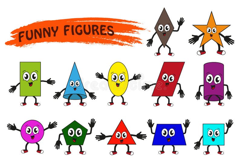 Geometric Shapes on a White Background, for Learning at School and ...