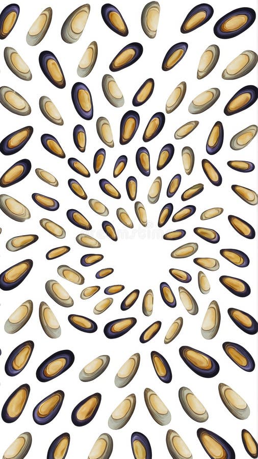 Geometric Shell Pattern: Spiral Symmetry with Seashells Stock Image ...