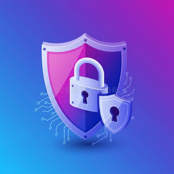 Geometric Shield Design Features a Larger Shield with a Gradient of ...