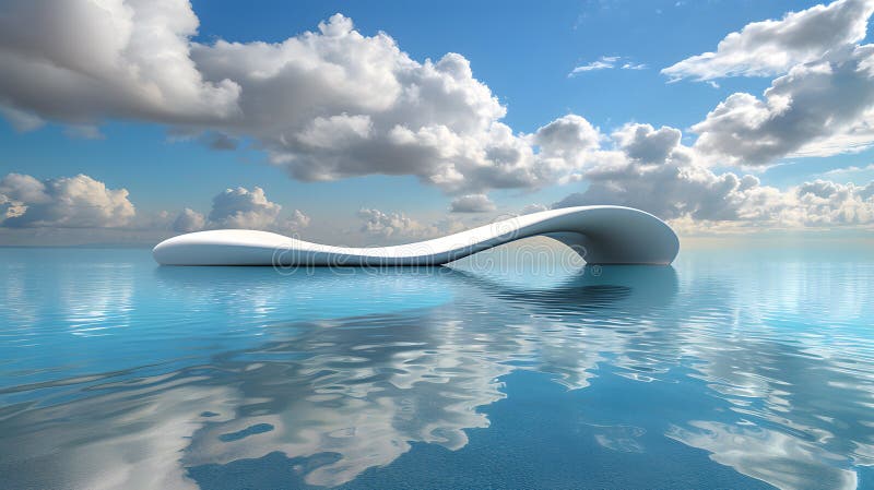 Geometric Shiny Chrome Infinity Shape and Blue Gradient Sky. Minimal ...