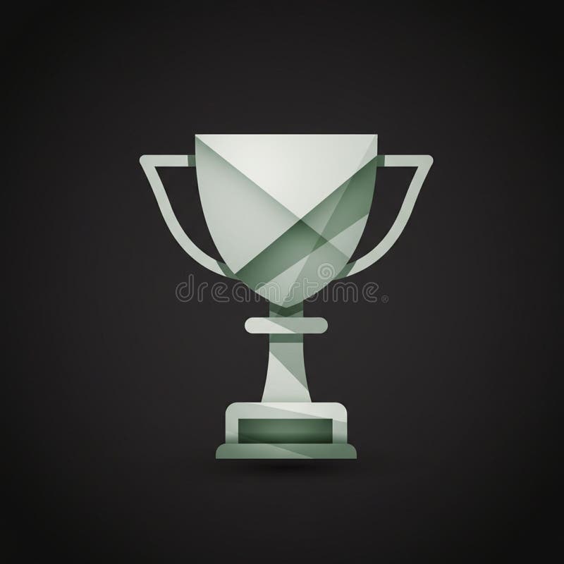 Geometric Silver Trophy Illustration on a Dark Background. the Design ...
