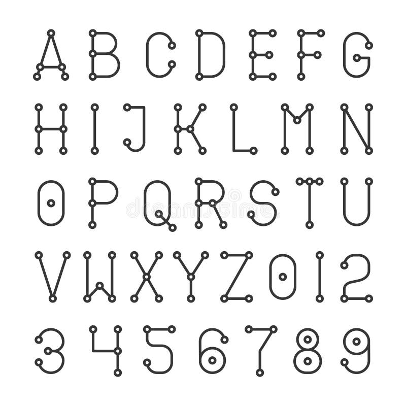 Geometric Simple Alphabet Font. ABC Line Stylr Design Stock Vector ...