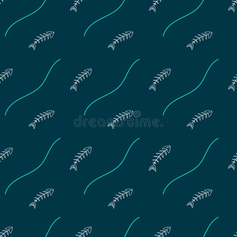 Geometric Simple Minimalistic Seamless Vector with Turquoise Fish ...