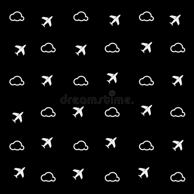 Geometric Simple Monochrome Minimalistic Vector Holiday Pattern, Clouds ...