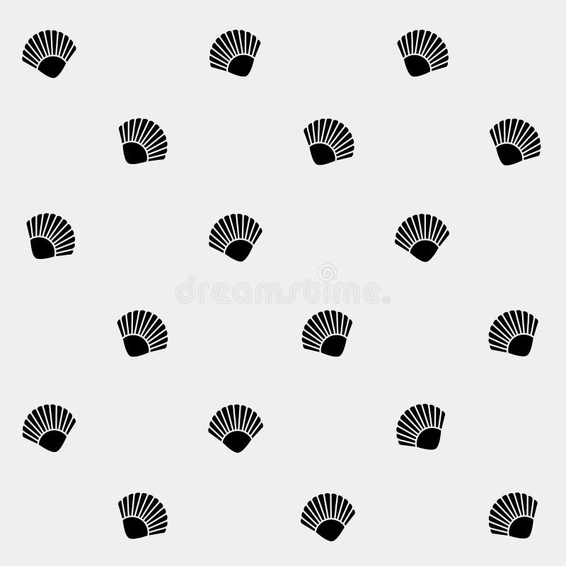 Geometric Simple Monochrome Minimalistic Vector Holiday Pattern, Shell ...