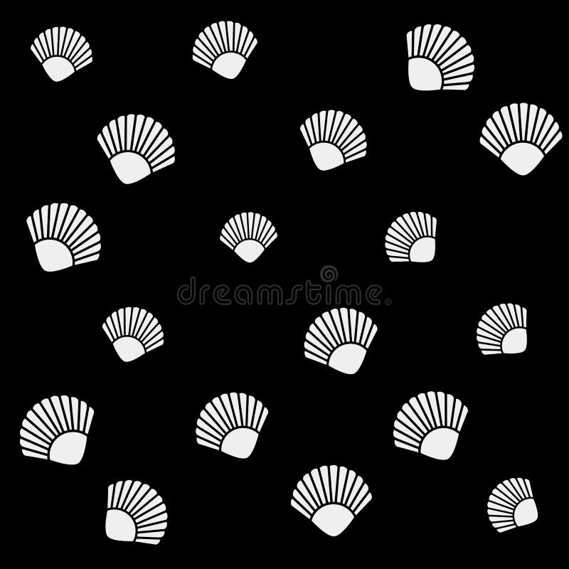Geometric Simple Monochrome Minimalistic Vector Holiday Pattern, Shell ...