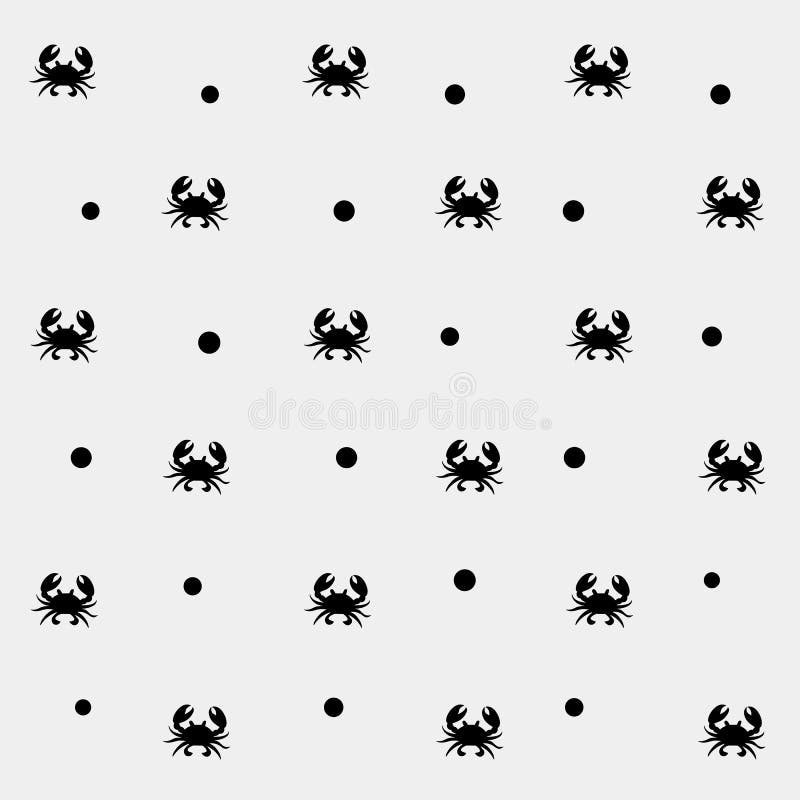 Geometric Simple Monochrome Minimalistic Vector Marine Pattern, Crabs ...