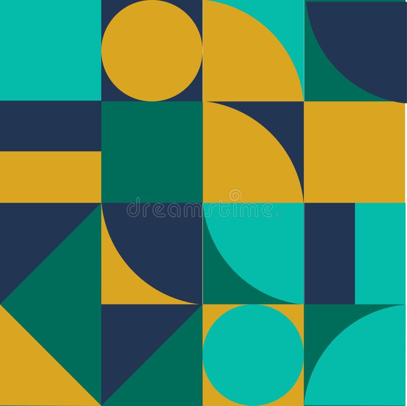 Simple Shapes Geometric Background Yellow Blue Stock Vector ...