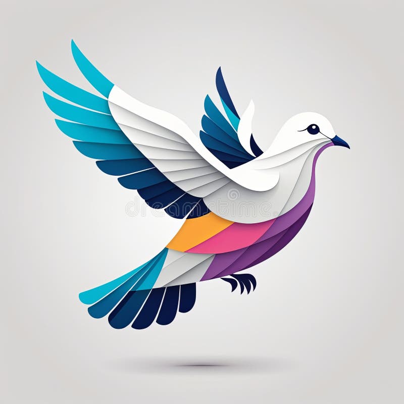 Geometric Simplicity, a Cute Dove Stock Illustration - Illustration of ...