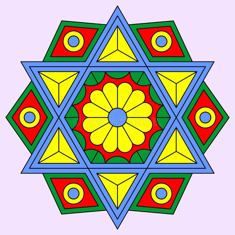 Six Pointed Star Circle Stock Illustrations – 243 Six Pointed Star ...