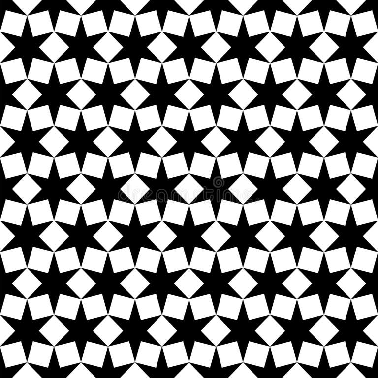 Geometric Star Pattern, Black and White Vector Background Stock Vector ...