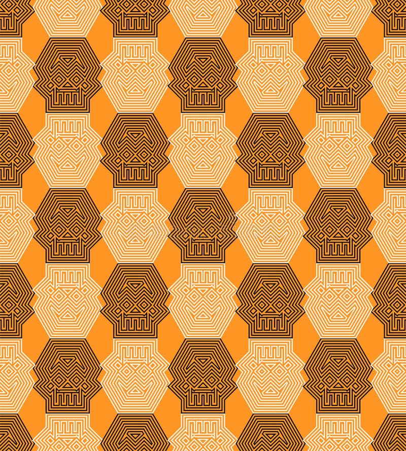 Geometric Skull Pattern Seamless. Abstract Skeleton Head Background ...