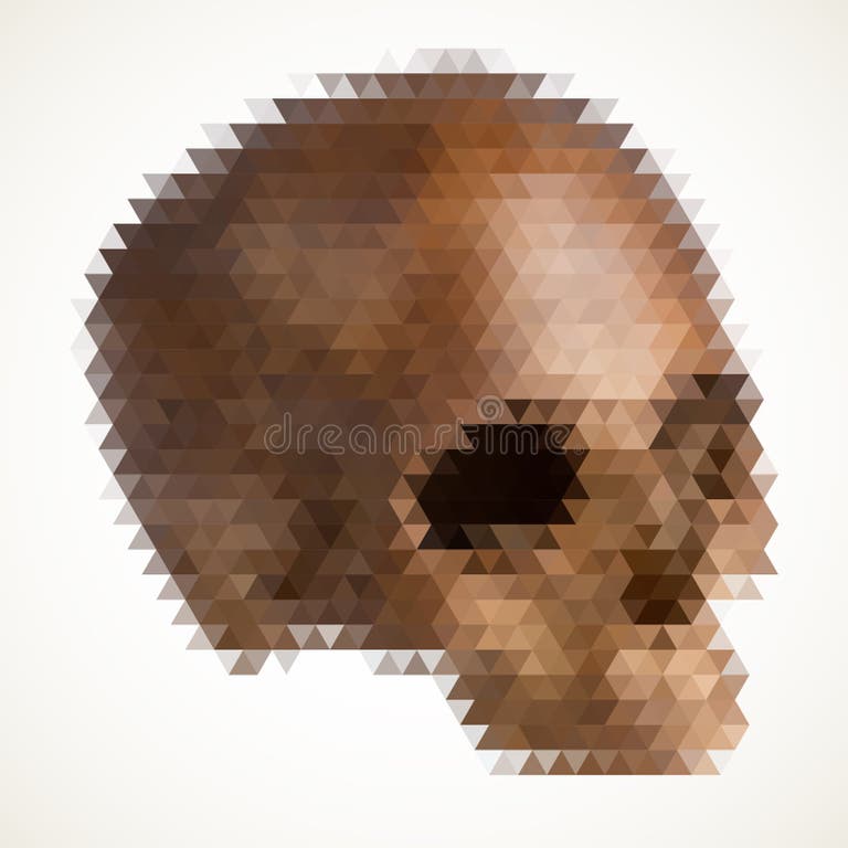 Triangular skull stock vector. Illustration of head - 195072874