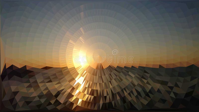 Geometric Skyline Sea and Sunset Stock Photo - Image of deciduous ...