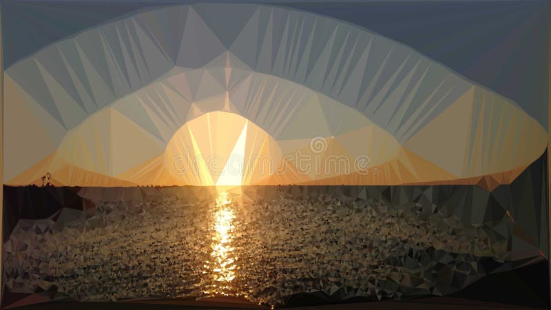 Geometric Skyline Sea and Sunset Stock Photo - Image of deciduous ...