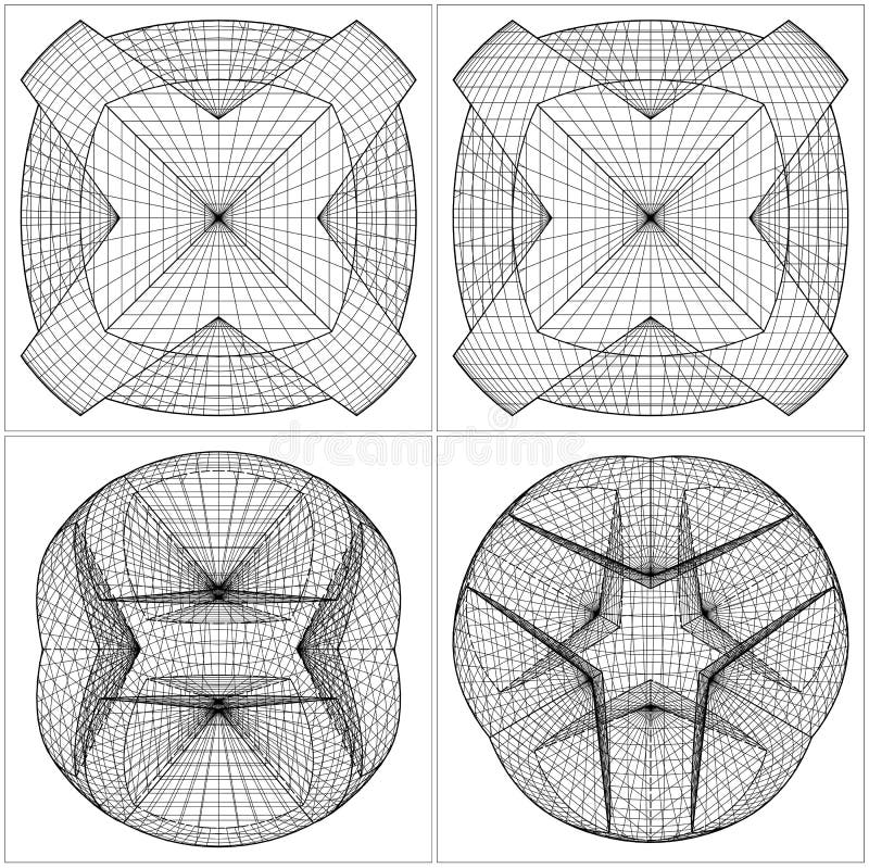 Geometric Creation of Cube and Pyramid on Its Six Sides Vector Stock ...