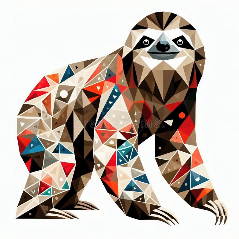 Geometric sloth stock illustration. Illustration of symmetry - 325676703