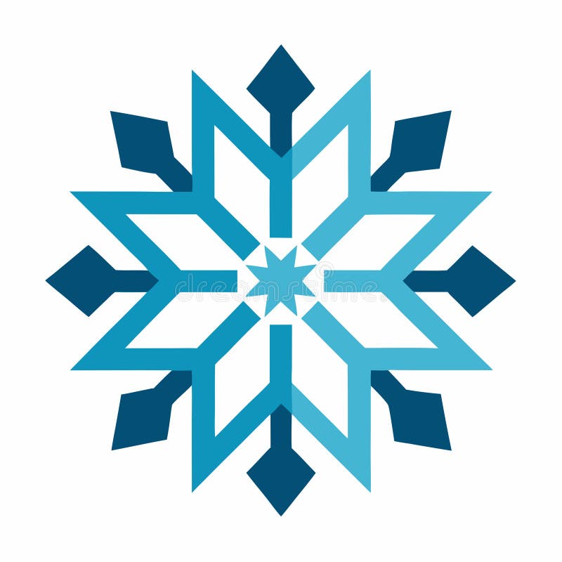 A Geometric Snowflake Design Features Angular Shapes and a Symmetrical ...