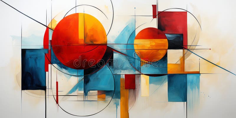 Geometric Solar Flair. AI Generation Stock Illustration - Illustration ...