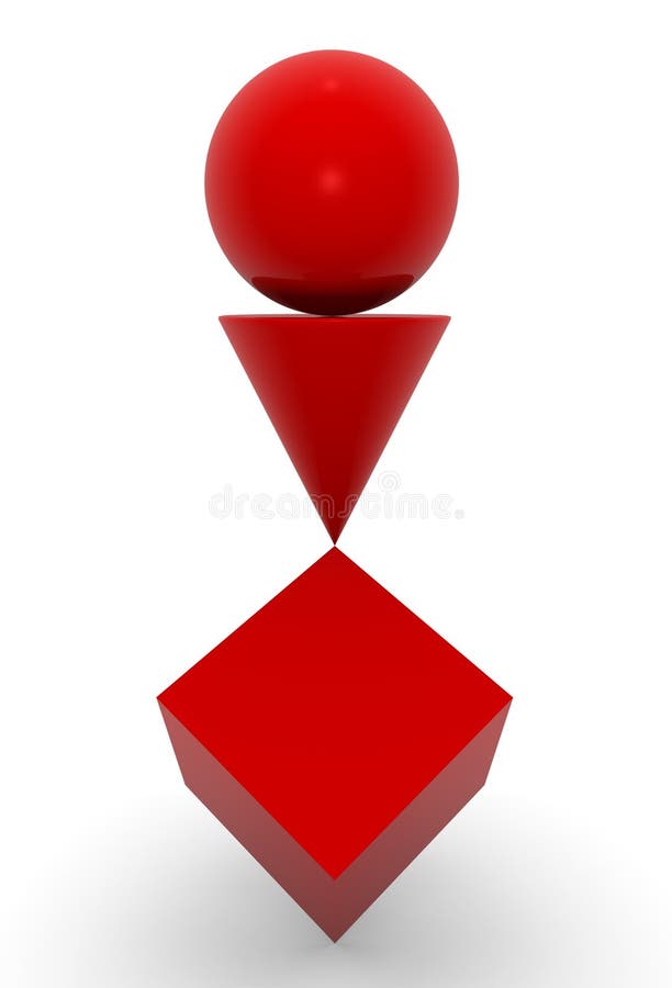 Geometric Solid Red in Balance Stock Illustration - Illustration of ...