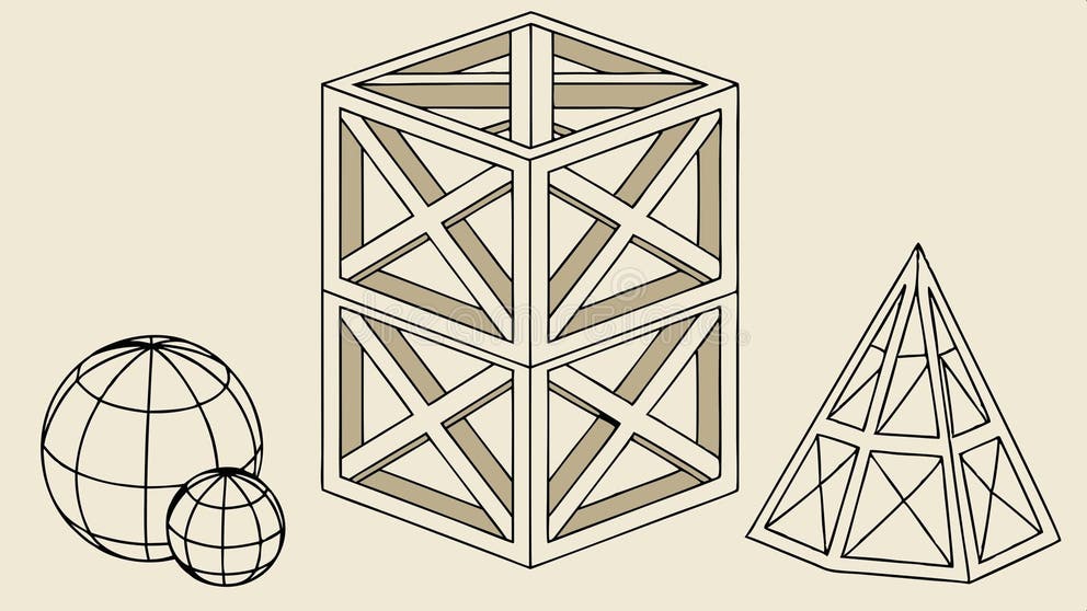 Geometric Solids, 3D Shapes and Mathematical Forms Vector Design ...