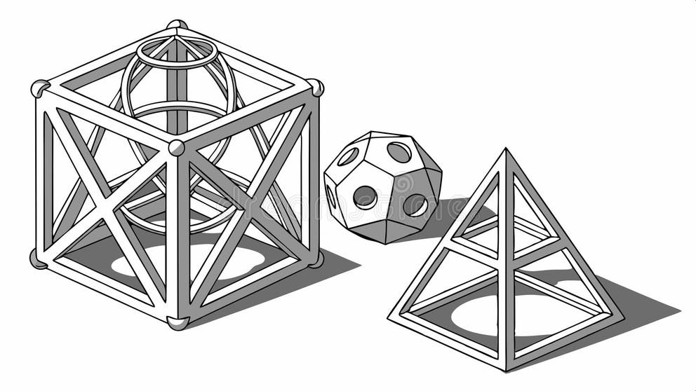 Geometric Solids Set, Abstract Shapes and Mathematical Forms Vector ...
