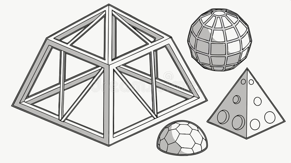 Geometric Solids Shapes, Mathematical Forms and Abstract Design Vector ...