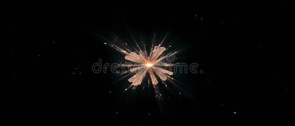 Geometric Spark Patterns Radiating from a Central Point Against a Black ...