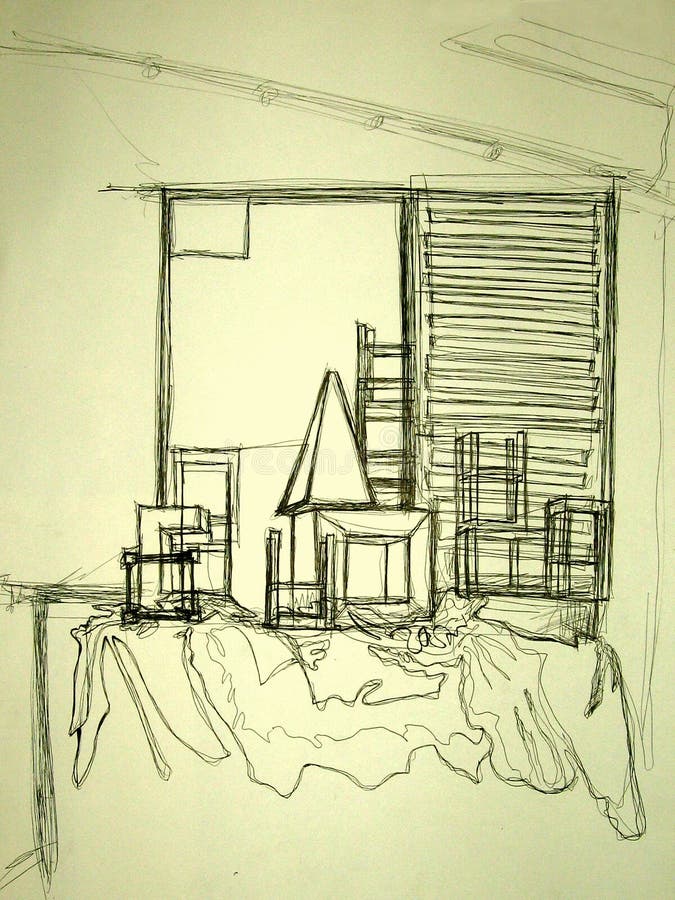 Geometric Spatial Composition Stock Illustration - Illustration of ...