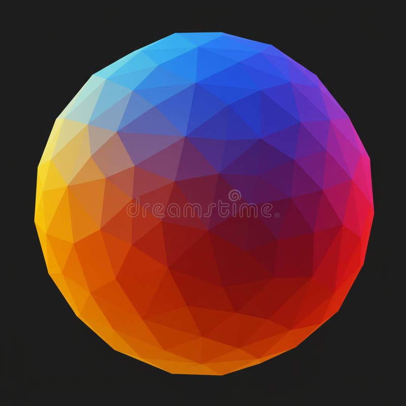 Geometric Sphere Composed of Multi-colored Polygons, Featuring a ...