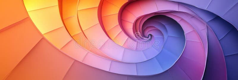 Geometric Spiral in Abstract Style Showcasing Golden Ratio with Smooth ...