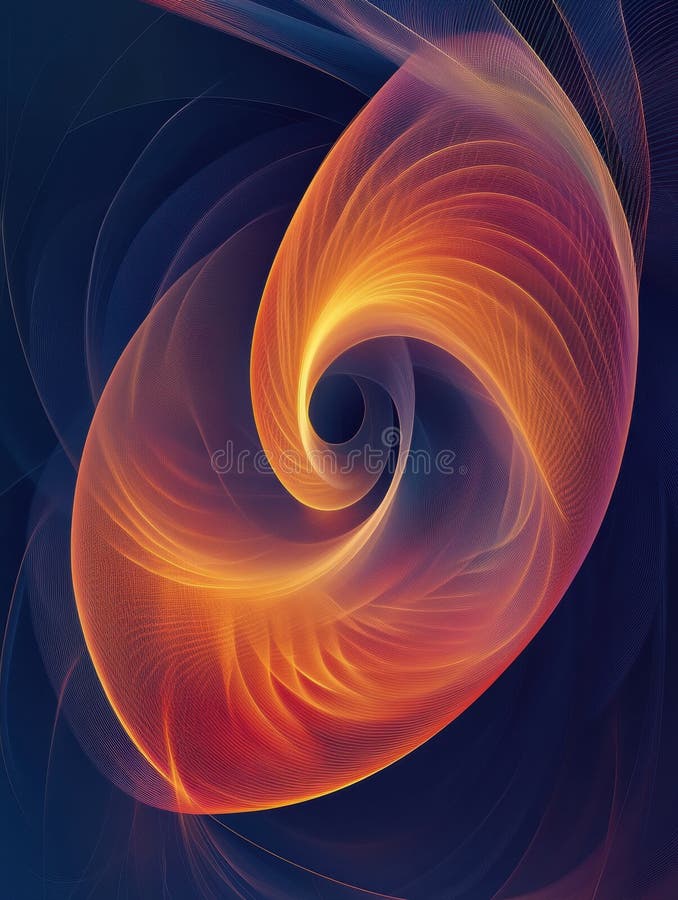 Geometric Spiral Design with Smooth Gradient Illustrating Infinite ...