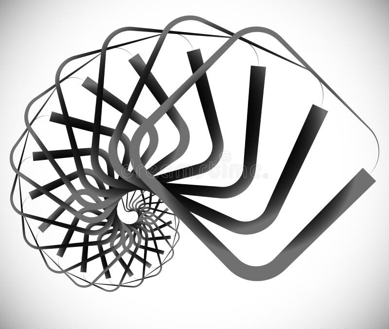 Geometric Spiral Element Made of Squares Stock Vector - Illustration of ...