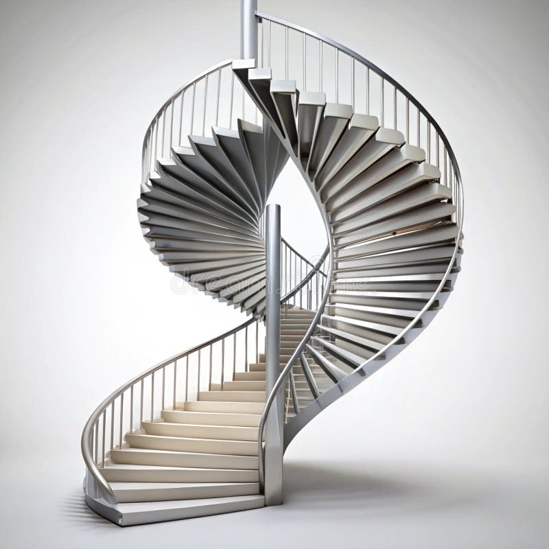 Geometric Spiral Staircase Design Stock Illustration - Illustration of ...