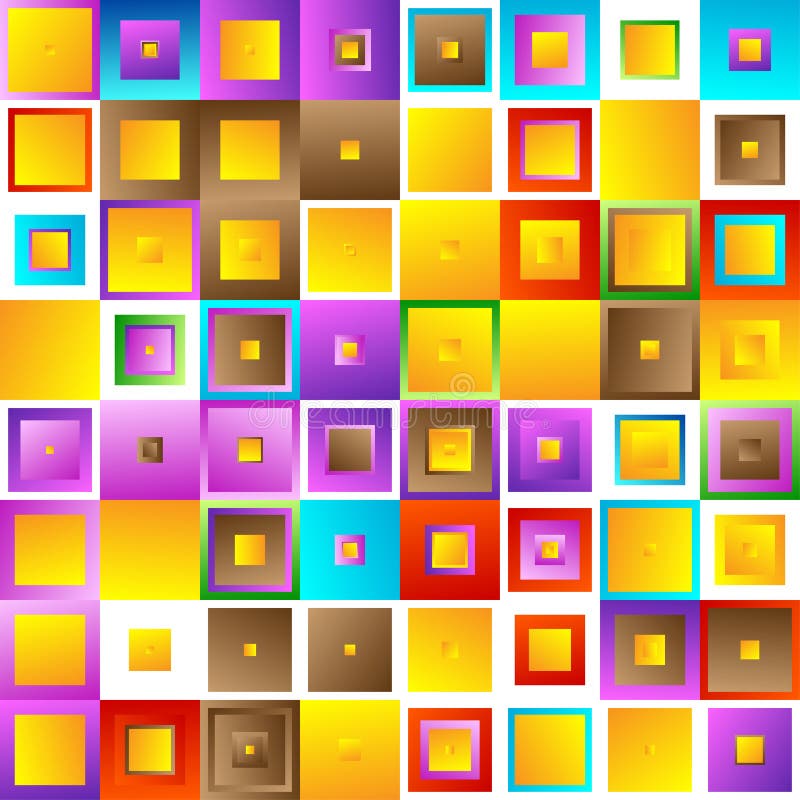 Geometric Square Design Shape with Random Shaded, Gradient Fill Stock ...