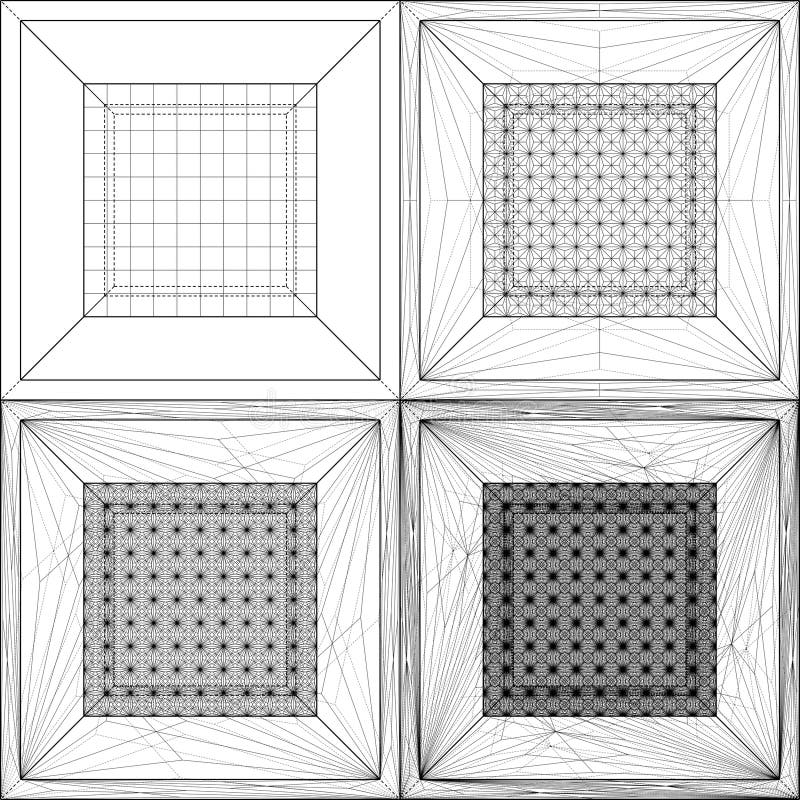Geometric Square Lines Shape Pattern Texture Vector. from Simple To Complicated Shape Stock ...