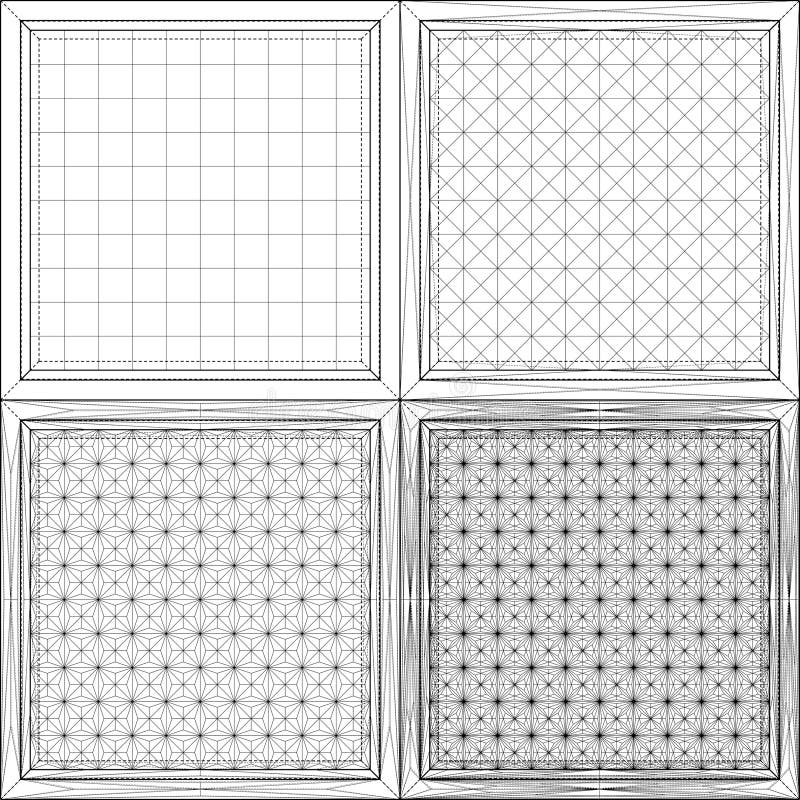 Geometric Square Lines Shape Pattern Texture Vector. from Simple To Complicated Shape Stock ...