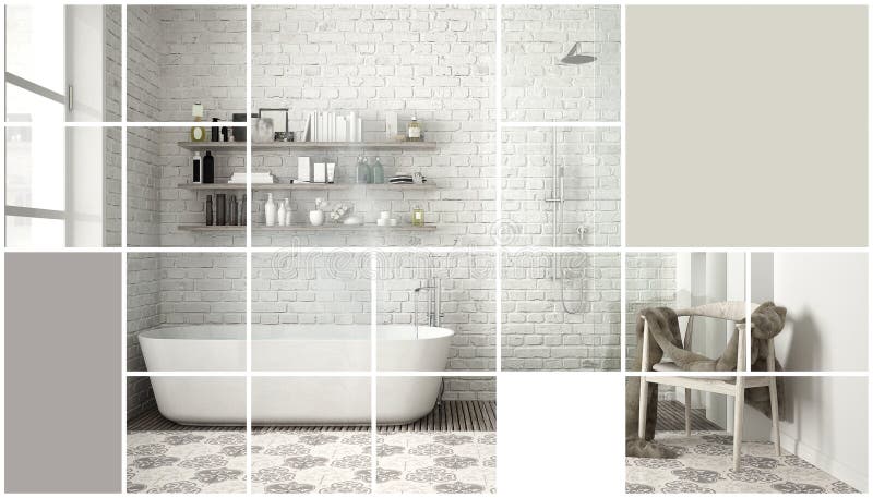 Classic Bathroom Presentation with Copy Space and Details Closeup ...