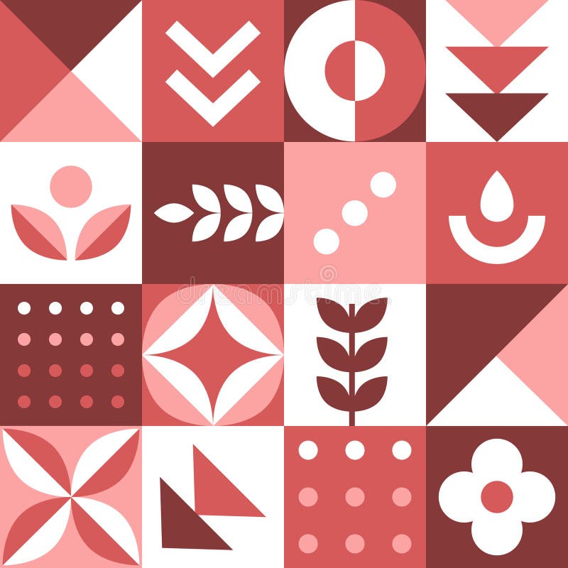 Geometric Square Pattern. Seamless Abstract Print with Simple Elements ...