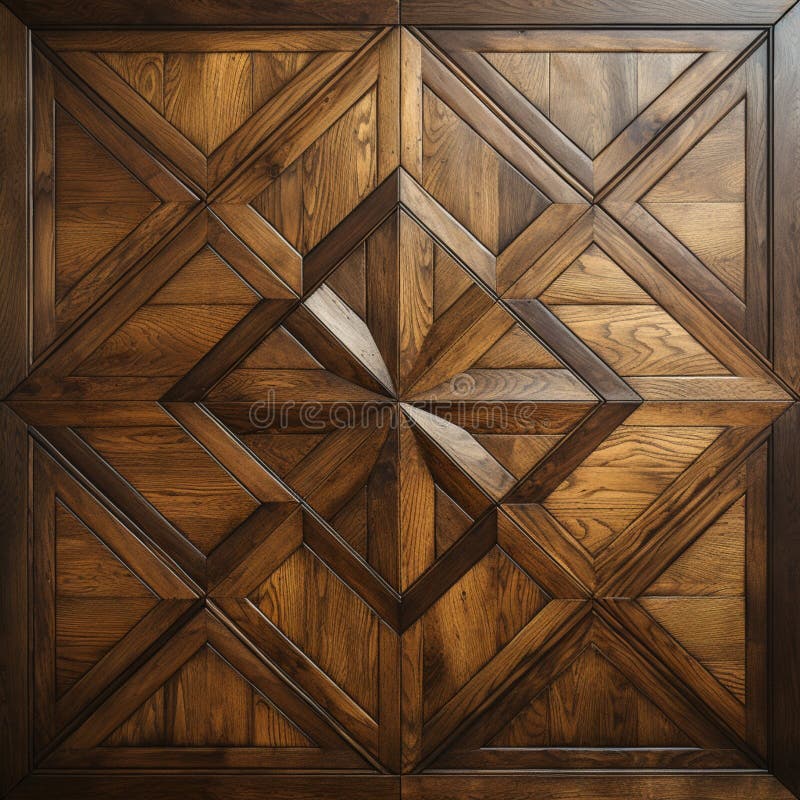 Geometric Square Pattern Wood Floor Stock Illustration - Illustration ...