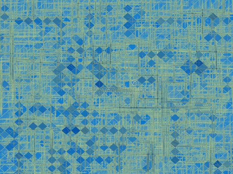Geometric Square Pixel Pattern Abstract in Blue Stock Illustration ...